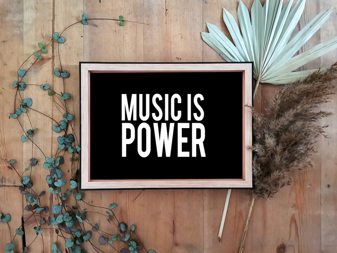 Music is Power Print Wall Print Poster Motivational - Etsy