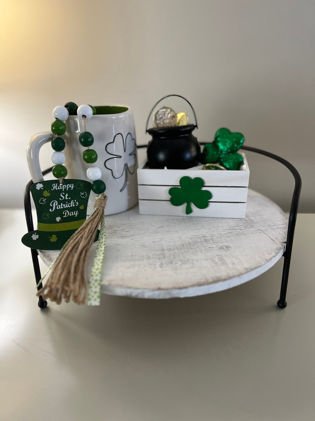 St. Patrick's Day Shamrock Mini Crate, St. Patrick's Day Home Decor ...