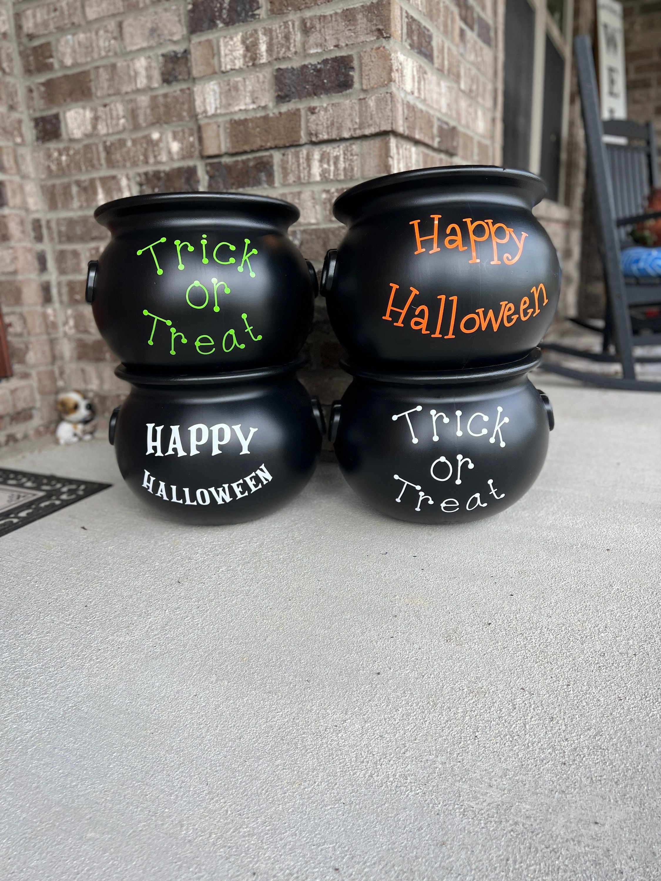 Large Personalized Halloween Cauldron Candy Bowl - Etsy