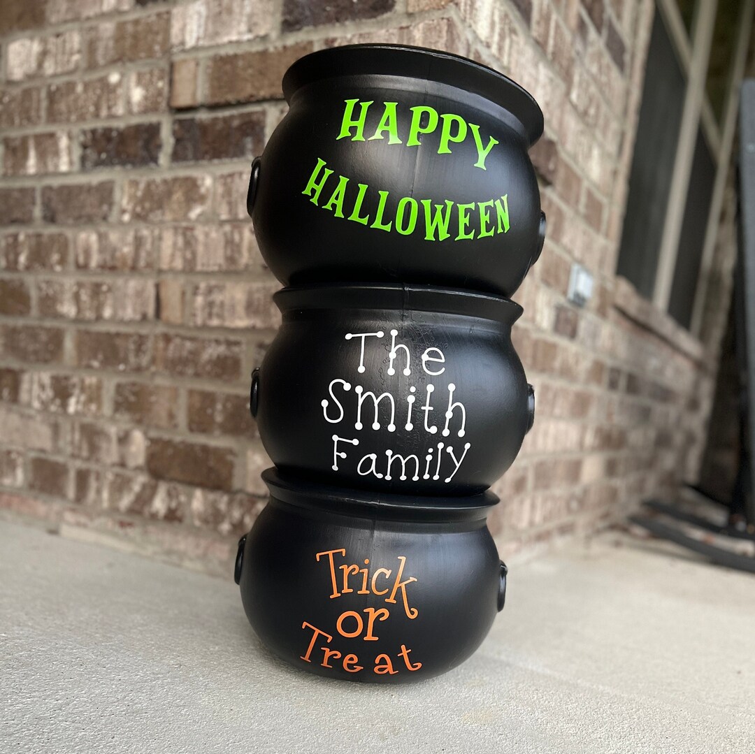 Personalized Halloween Cauldron Candy Bowl - Etsy