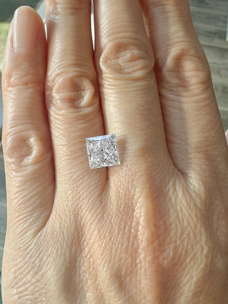4 Carat Princess Cut Lab Grown Diamond: E VS1 IGI Certified - Etsy