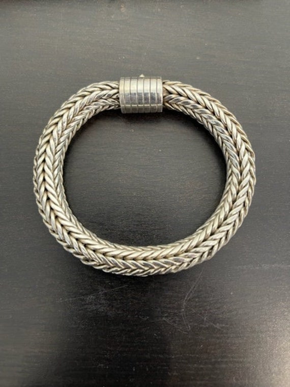 Heavy Woven Sterling Silver Chain - Gem