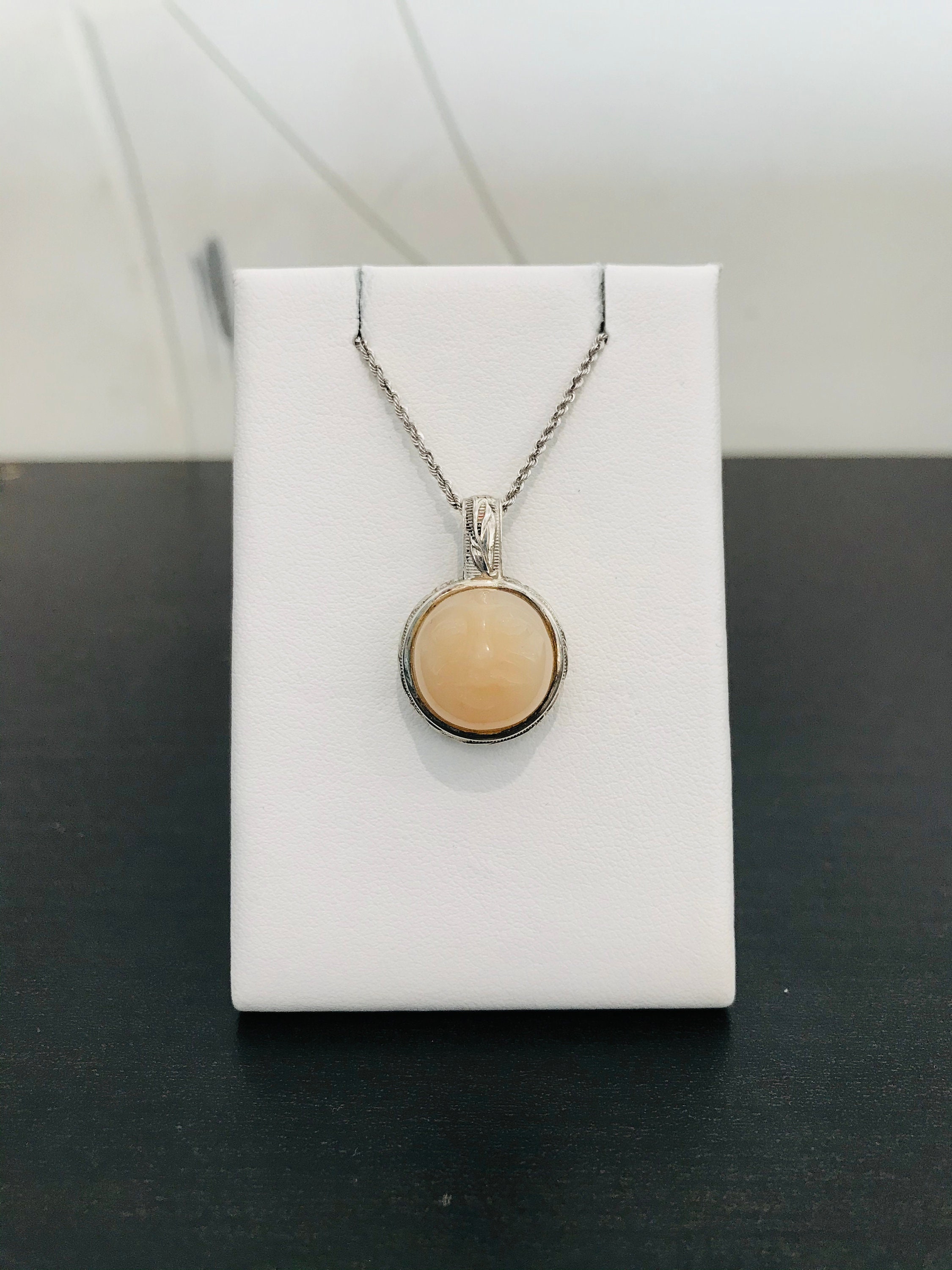 Whimsical Man in the Moon Carved Moonstone Custom Made Pendant | Etsy