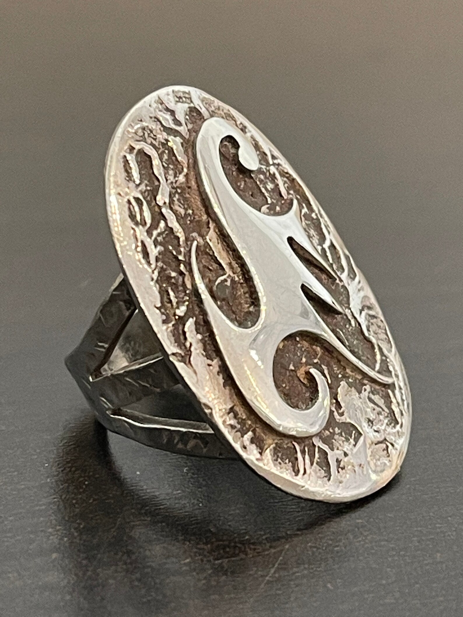 Edgy Ring in Sterling Silver - Etsy