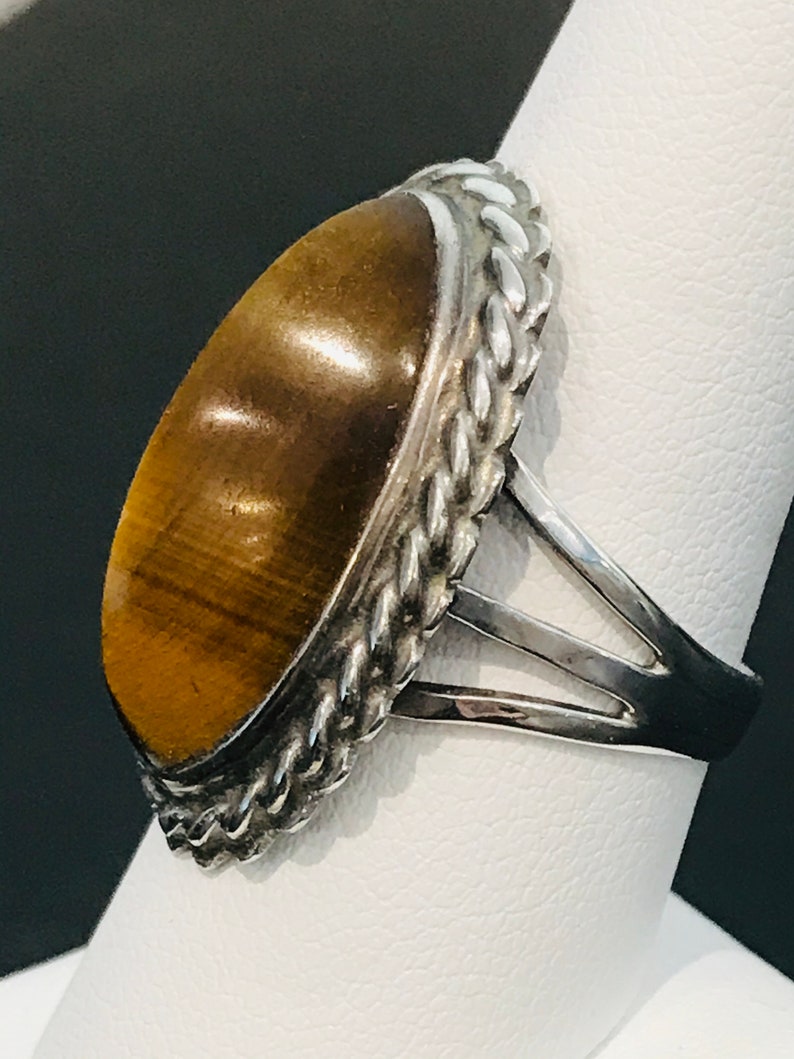 Signed Tiger Eye Ring in Sterling Silver - Etsy