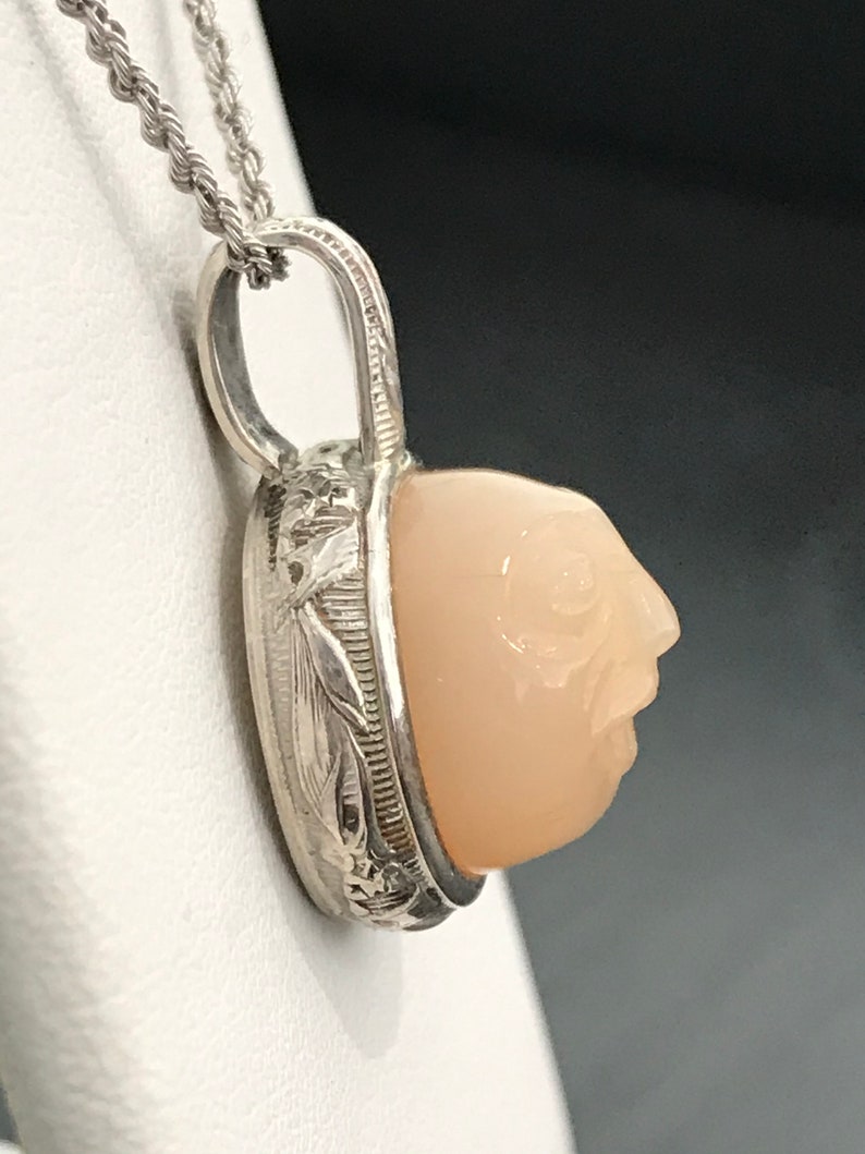 Whimsical Man in the Moon Carved Moonstone Custom Made Pendant | Etsy