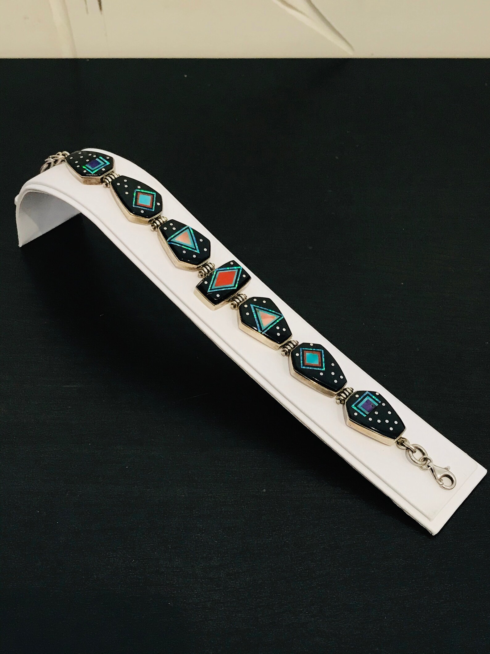 Signed Inlay Bracelet in Sterling Silver | Etsy