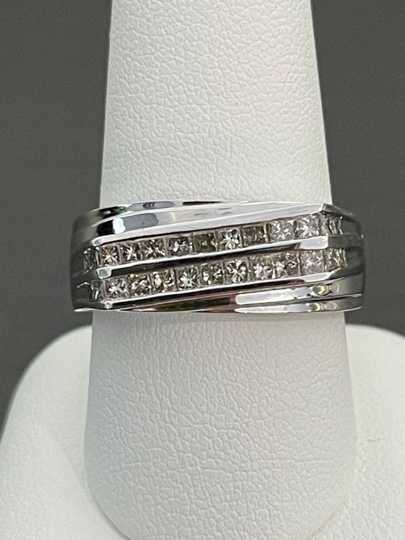 Princess Cut Diamond Double Row Channel Set Band in 1… - Gem