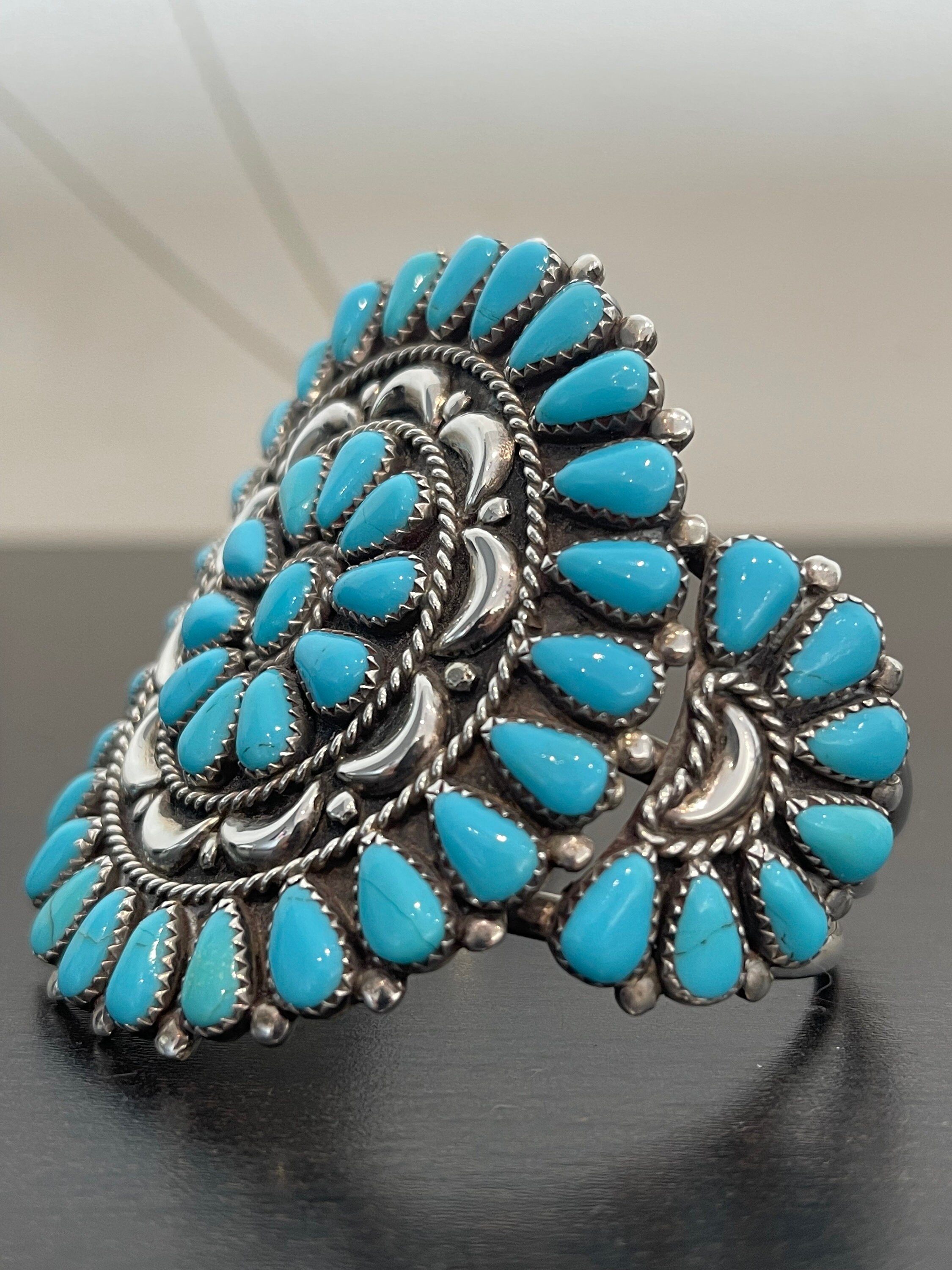 Signed RW Premium Turquoise Vintage Zuni Cuff Bracelet in - Etsy