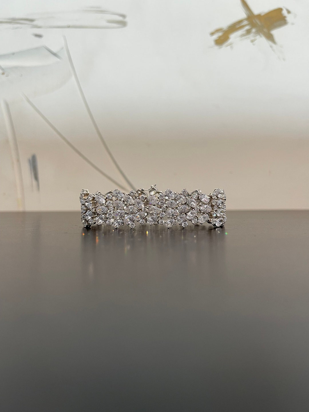 Vintage Charles Winston Premium Oval and Round Cubic Zirconia Wide ...