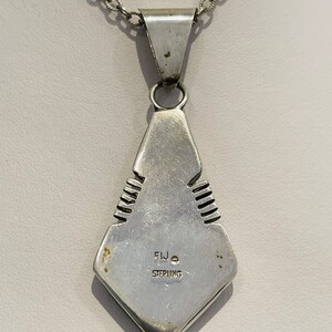 Signed Navajo Inlay Pendant With Turquoise, Lapis and Coral in Sterling ...