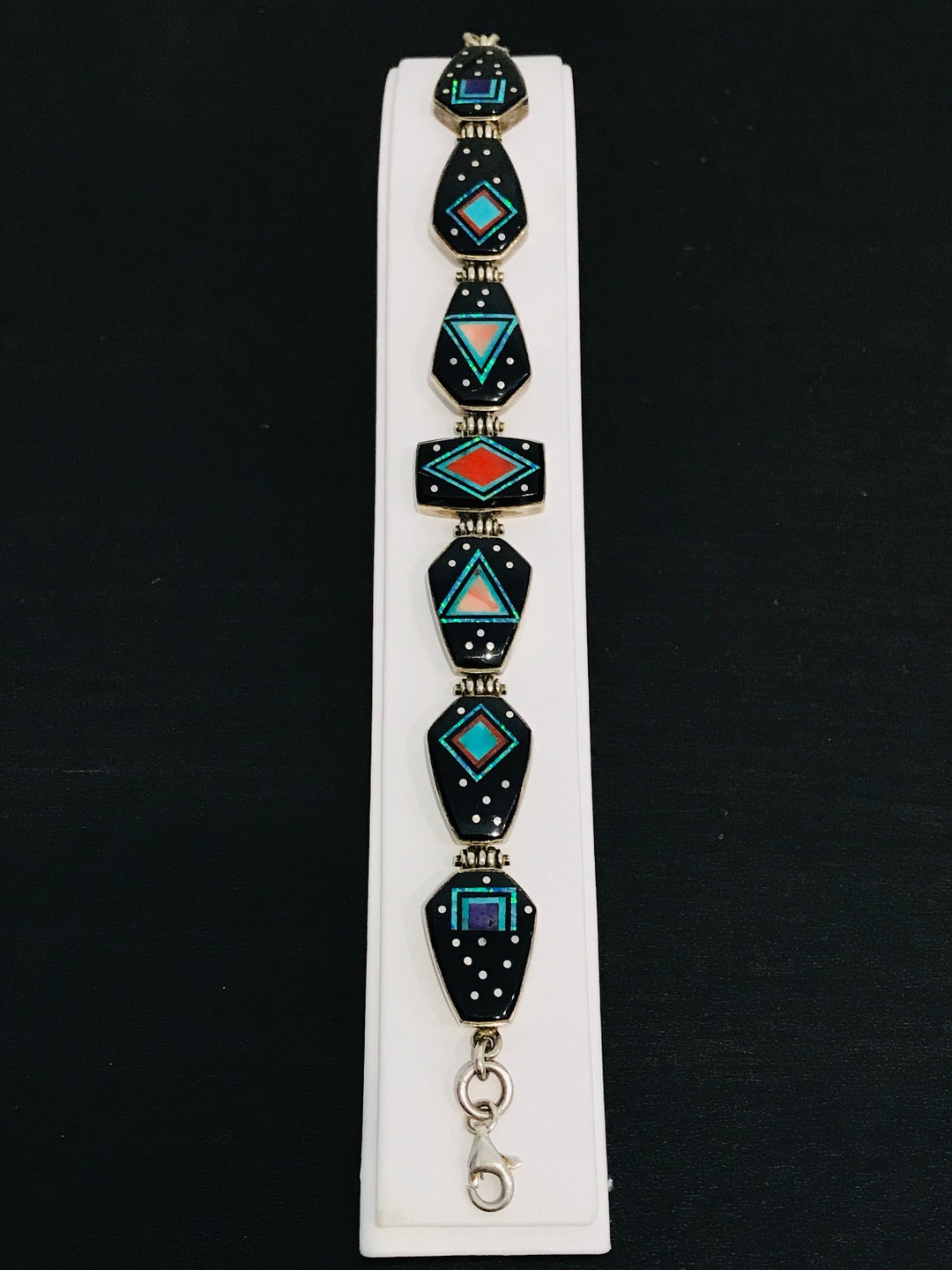 Signed Inlay Bracelet in Sterling Silver - Etsy