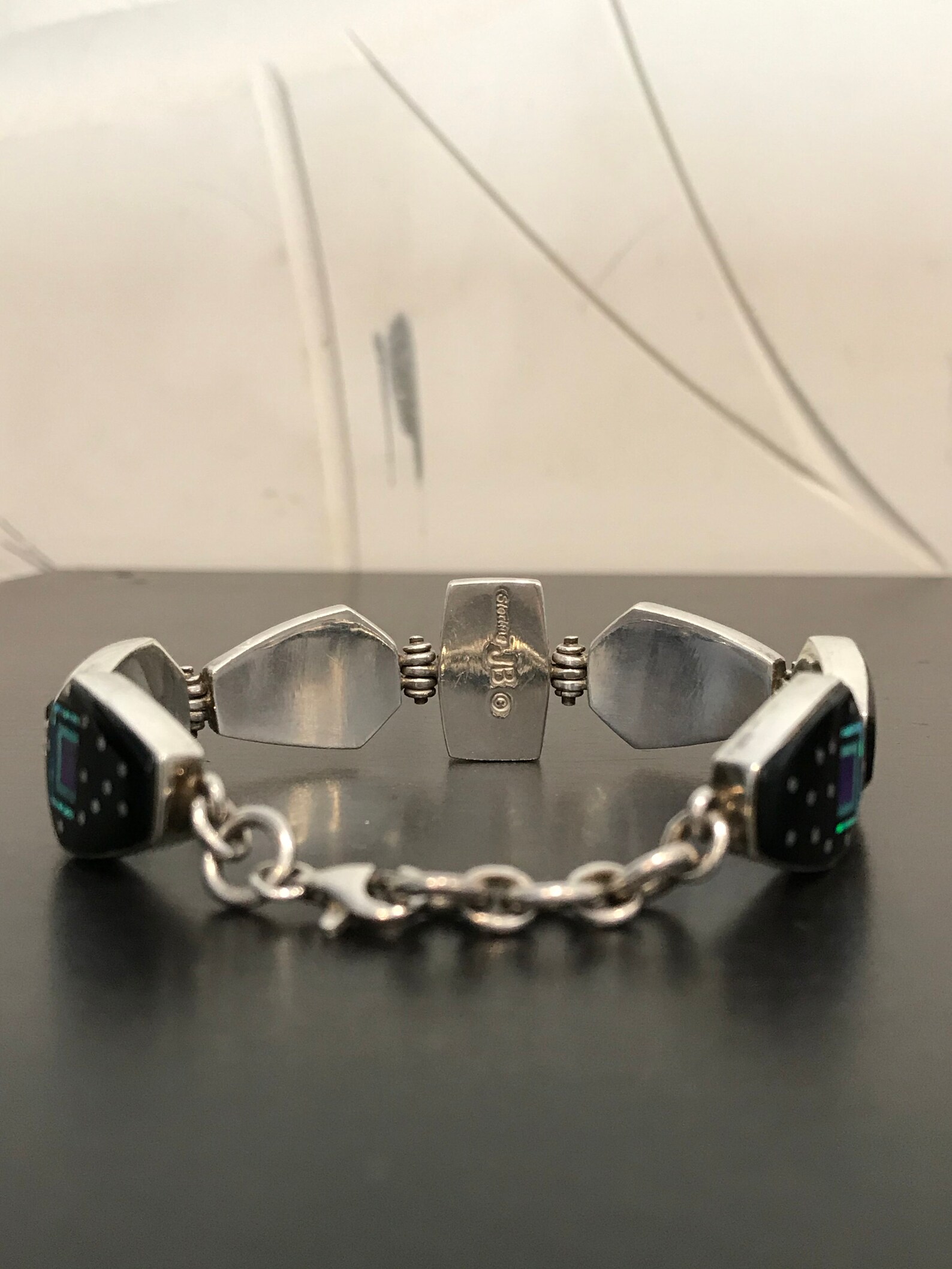 Signed Inlay Bracelet in Sterling Silver | Etsy