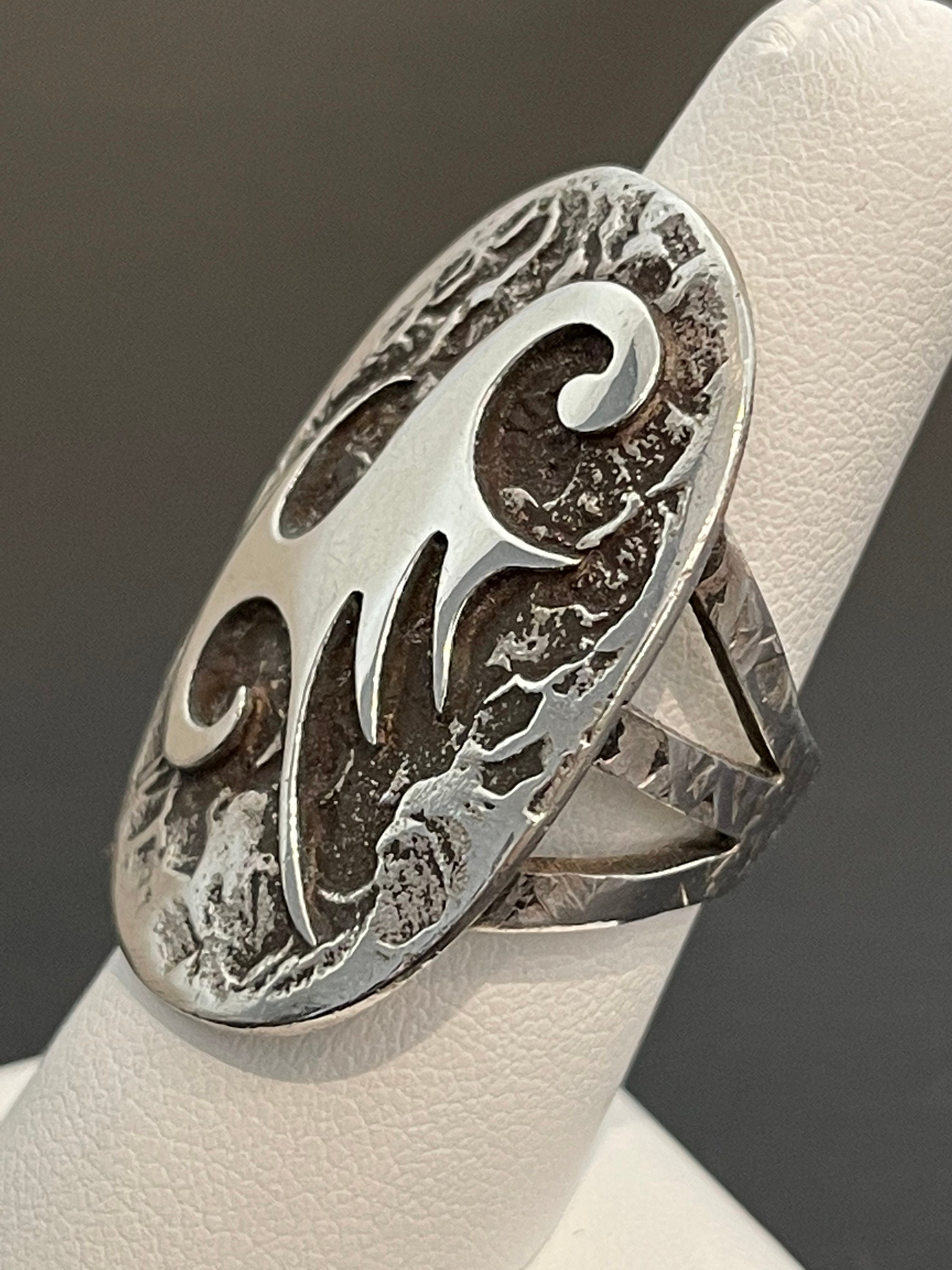 Edgy Ring in Sterling Silver | Etsy