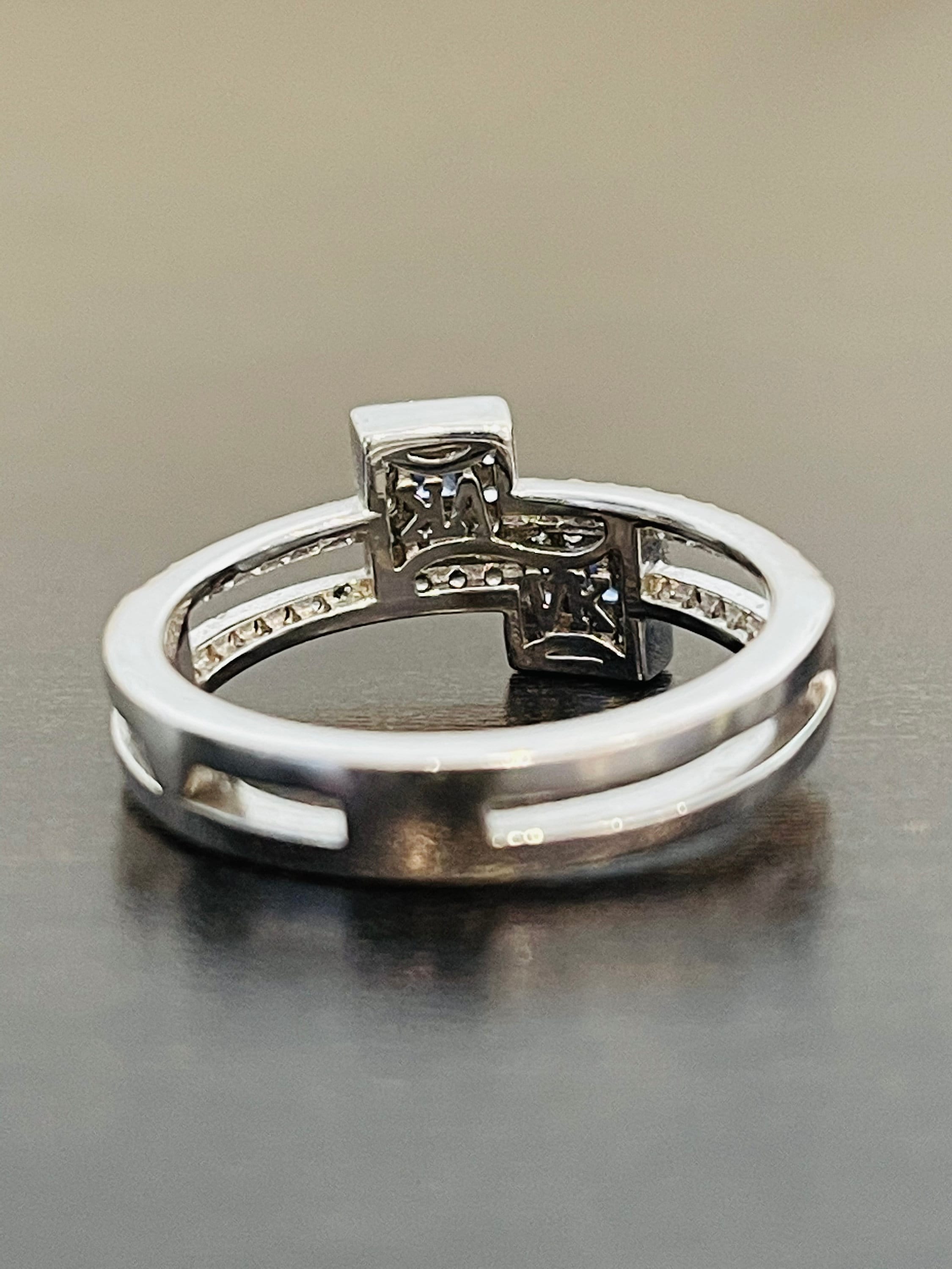 Vanna K Blue and White CZ Bypass Ring in Sterling Silver | Etsy