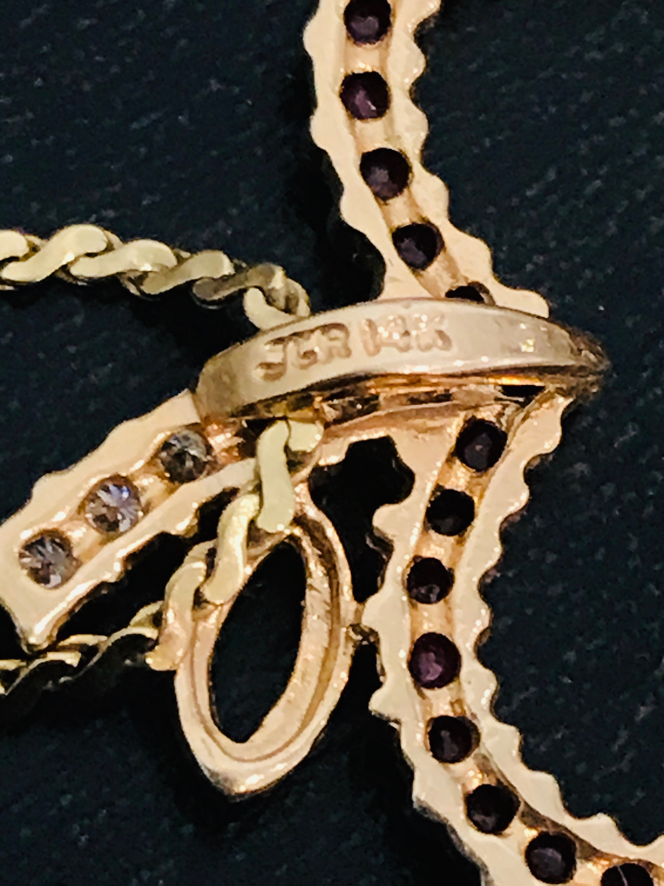 Ruby Apple With Diamond Stem in 14K Yellow Gold Pendant | Etsy