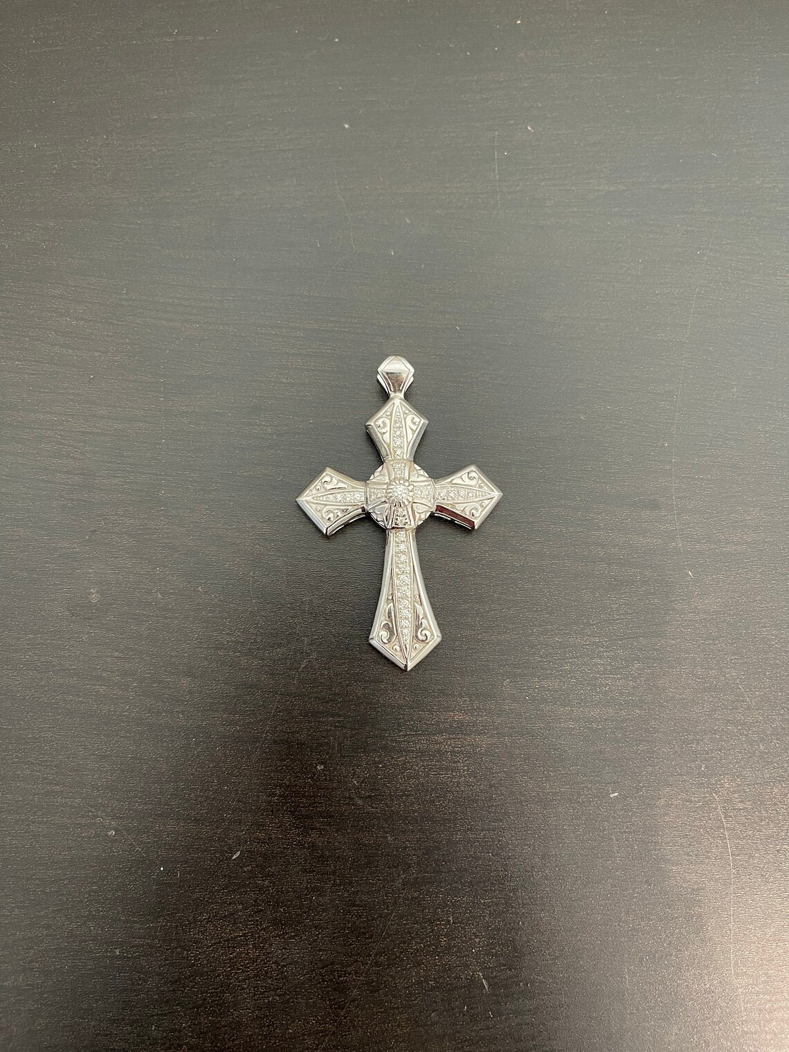 LARGE Diamond & 14K White Gold Custom Made Cross - Etsy