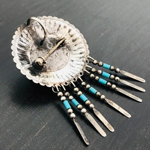 Native American Turquoise Pendant/pin in Sterling Silver - Etsy