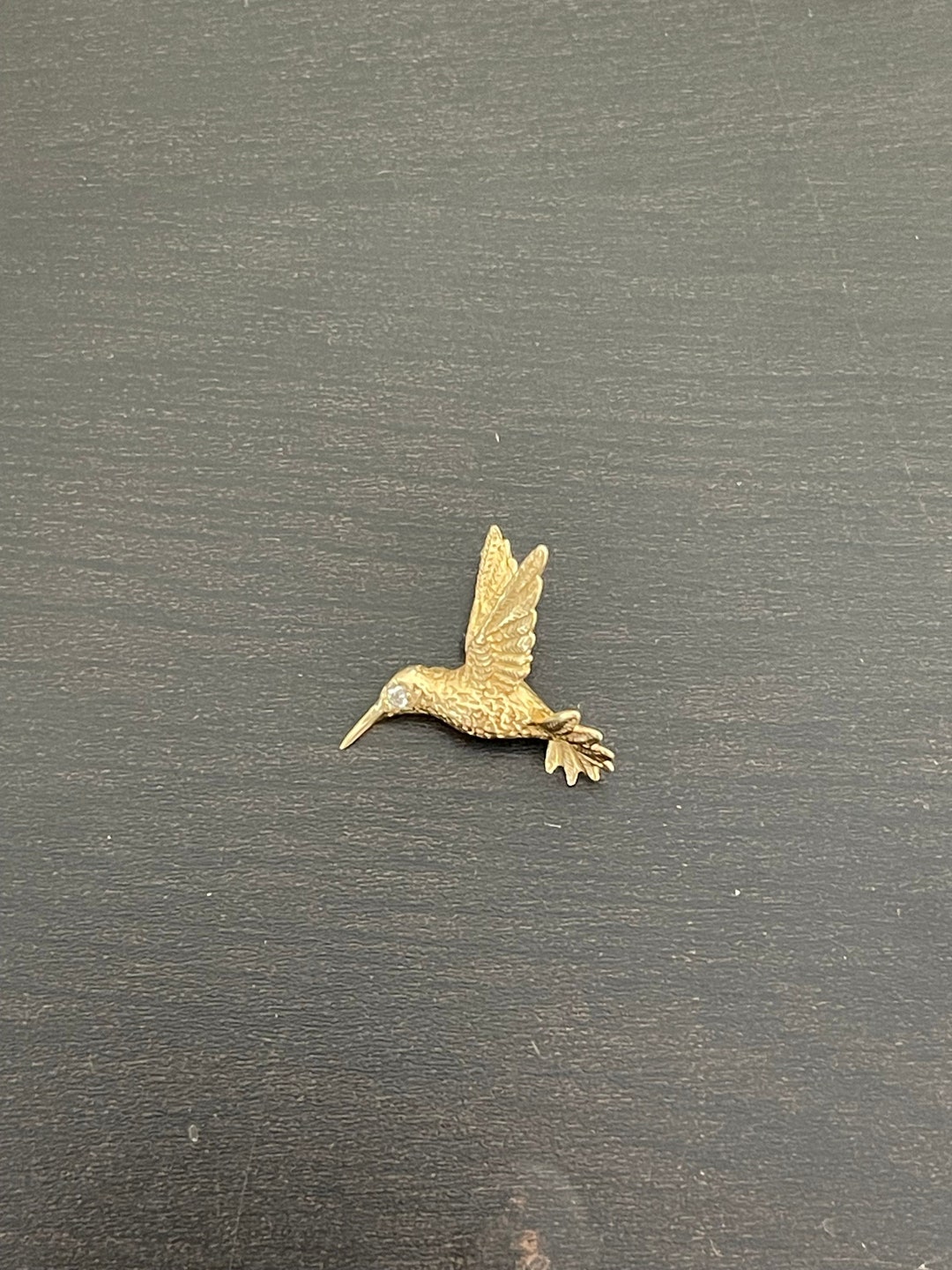 Hummingbird in 14K Yellow Gold With Diamond Eye Pendant - Etsy