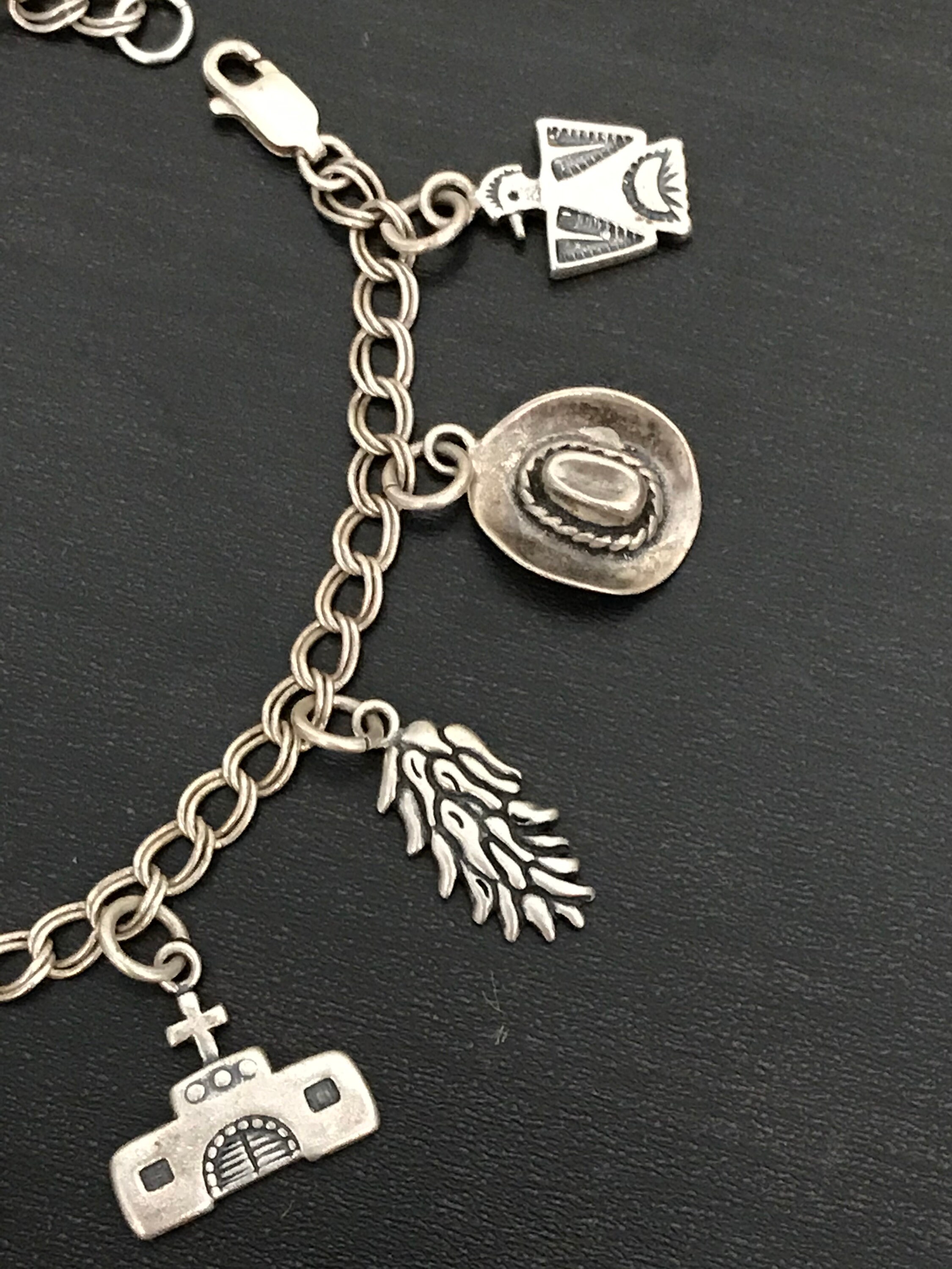Southwestern Sterling Silver Charm Bracelet With 11 Charms | Etsy