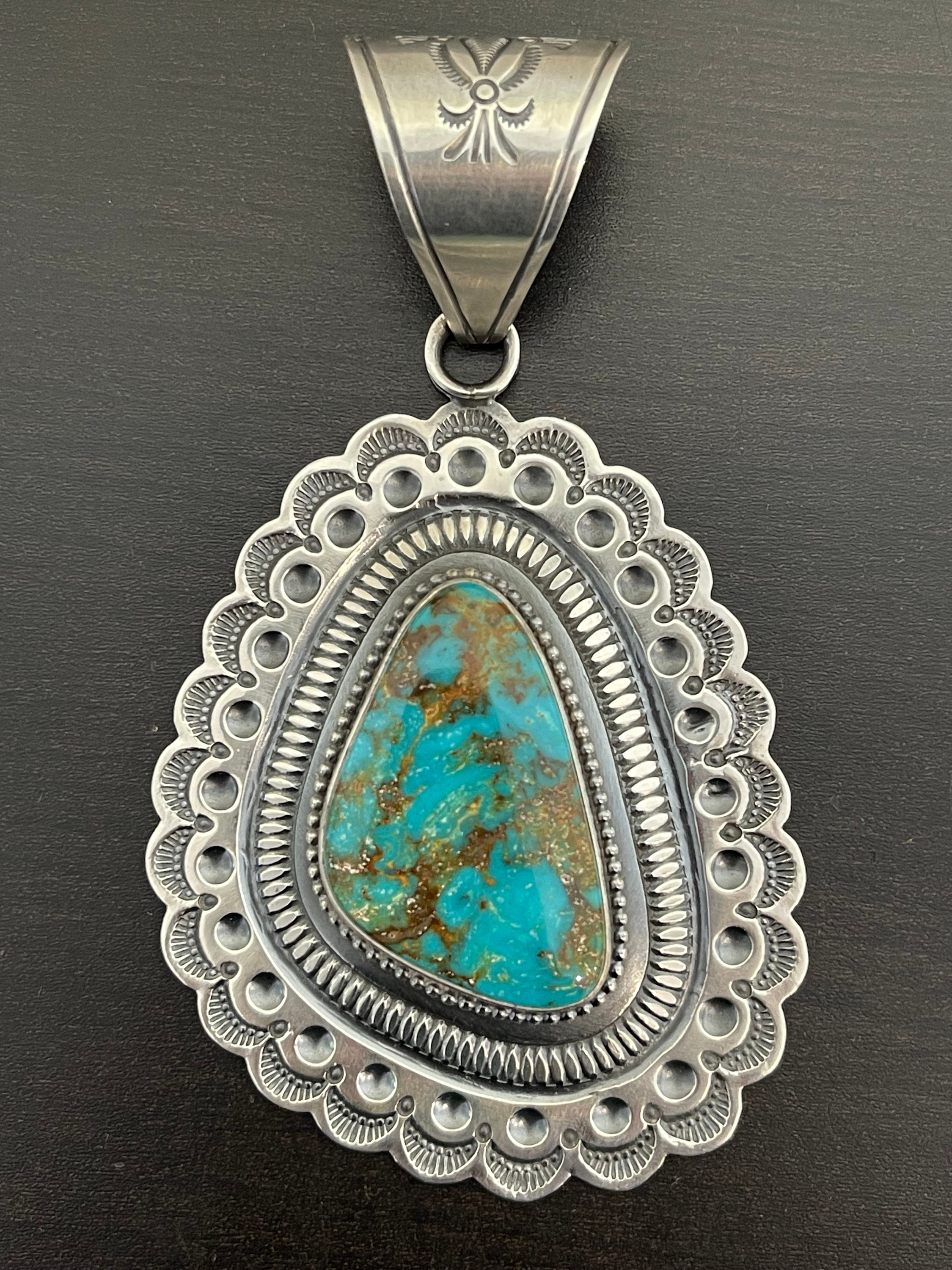 Vintage Signed Ernest Roy Begay Exquisite Turquoise Pendant Etsy Canada