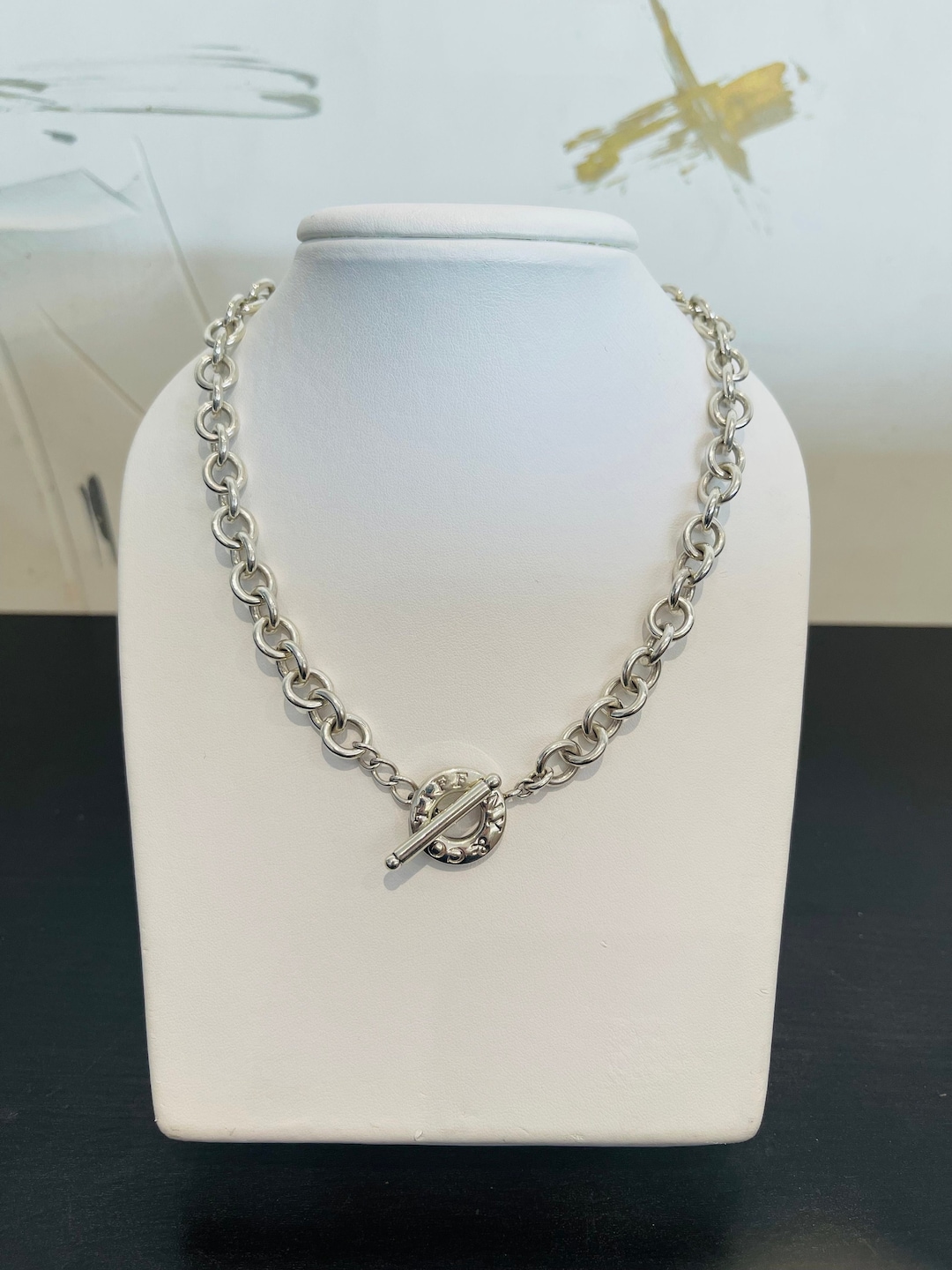 Tiffany & Co Vintage Circle Toggle Necklace in Sterling Silver - Etsy