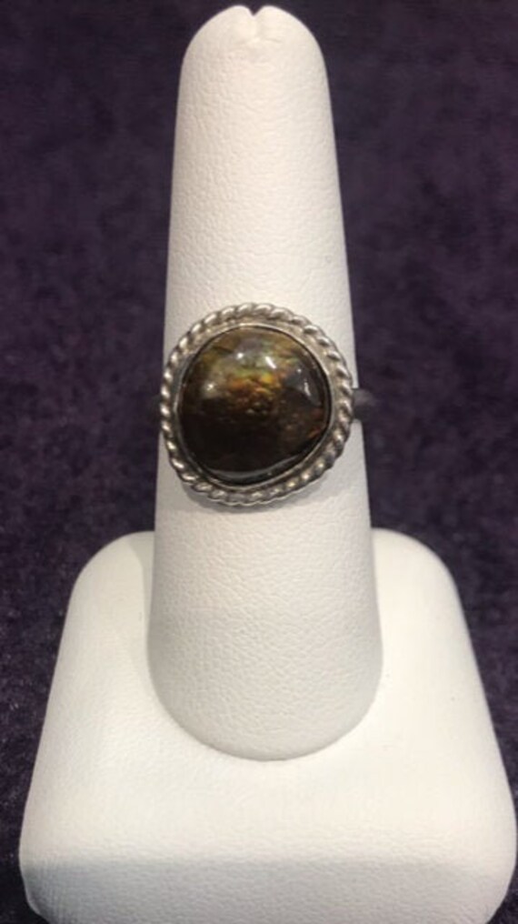Fire Agate Sterling Silver Ring - Gem