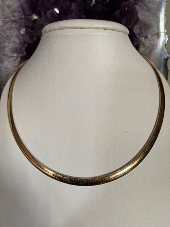 14K Gold Reversible Omega Chain - Gem