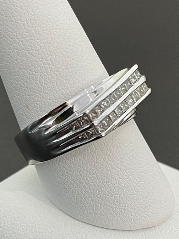 Princess Cut Diamond Double Row Channel Set Band in 1… - Gem