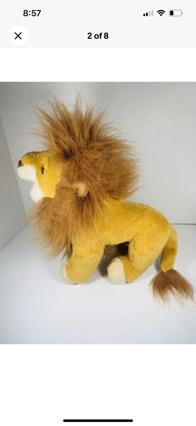 Vintage Disneys the Lion King Adult Simba Mattel Plush Stuffed Animal ...