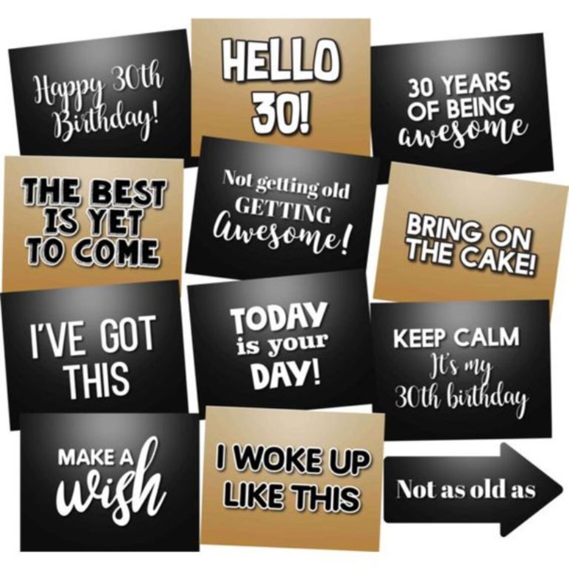 Birthday Photo Booth Props Accessories Kit Party Signs - Set of 12 - Etsy