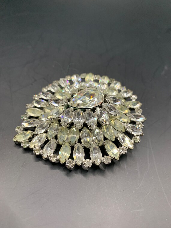 WEISS CO signed two tier gorgeous vintage brooch clea… - Gem