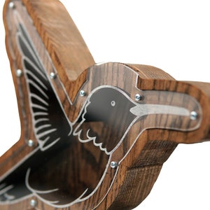 Piggy Bank Hummingbird, Unique Wooden Bird Shape Coin Box, 2 Colors ...