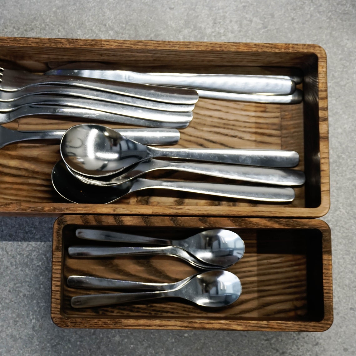 Wooden Cutlery Box From Natural Oak, Wood Kitchen Toolbox, Custom ...