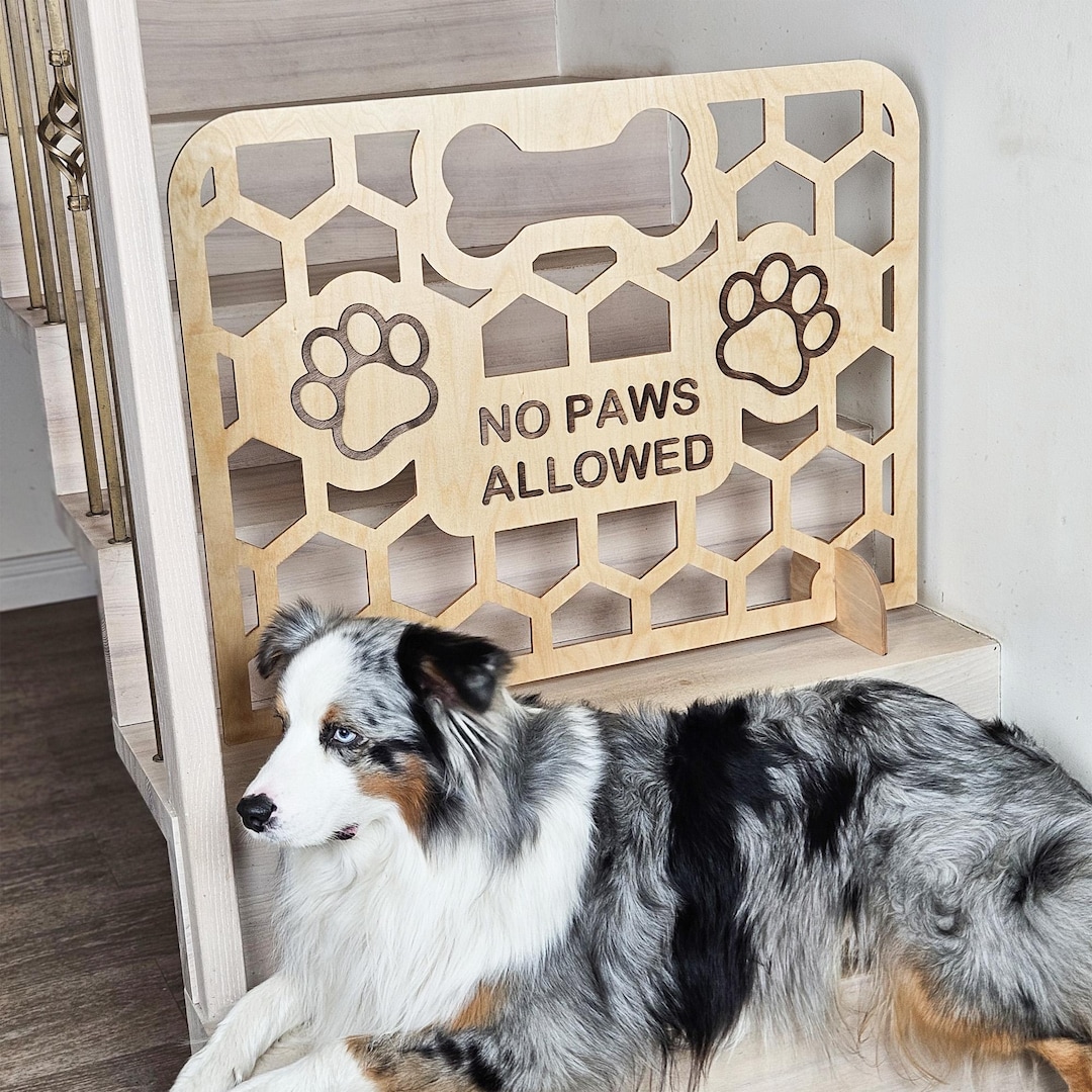 Wooden Dog Gate for Stairs – Stairway Barrier Fence, Freestanding Dog ...