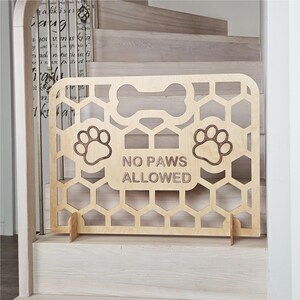 Wooden Dog Gate for Stairs – Stairway Barrier Fence, Freestanding Dog ...