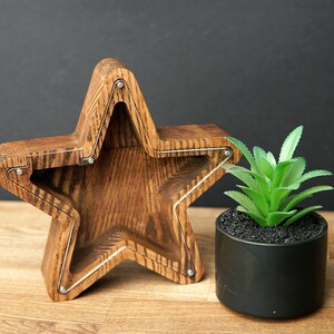 Star Wooden Piggy Bank, Unique Shape Personalized Piggy Bank Star, Girl ...