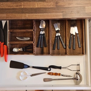 Wooden Drawer Inserts Modular, Natural Wood Kitchen Desk Drawers Insert ...