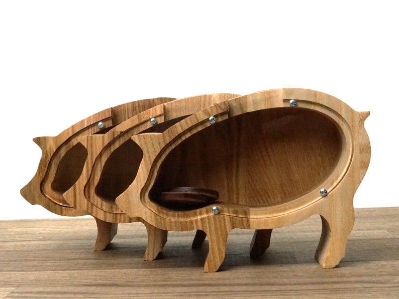 Small Pig Money Box, Tiny Size Piggy Bank Pig, Wooden Fund Box Farm ...