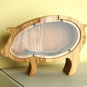 Small Pig Money Box, Tiny Size Piggy Bank Pig, Wooden Fund Box Farm ...