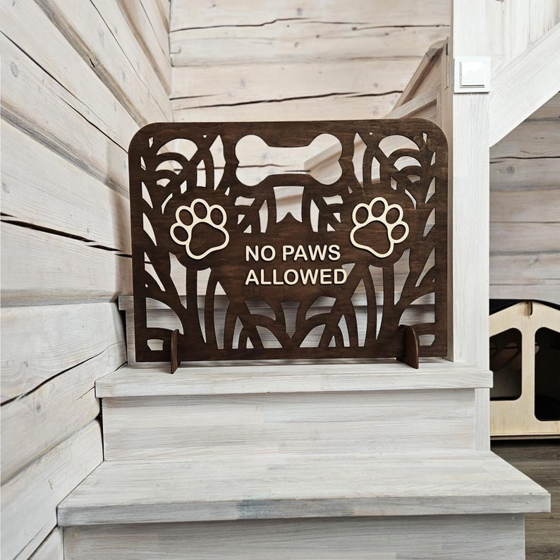 Wooden Dog Stair Blocker – Freestanding Pet Gate for Doorways, Stairs ...