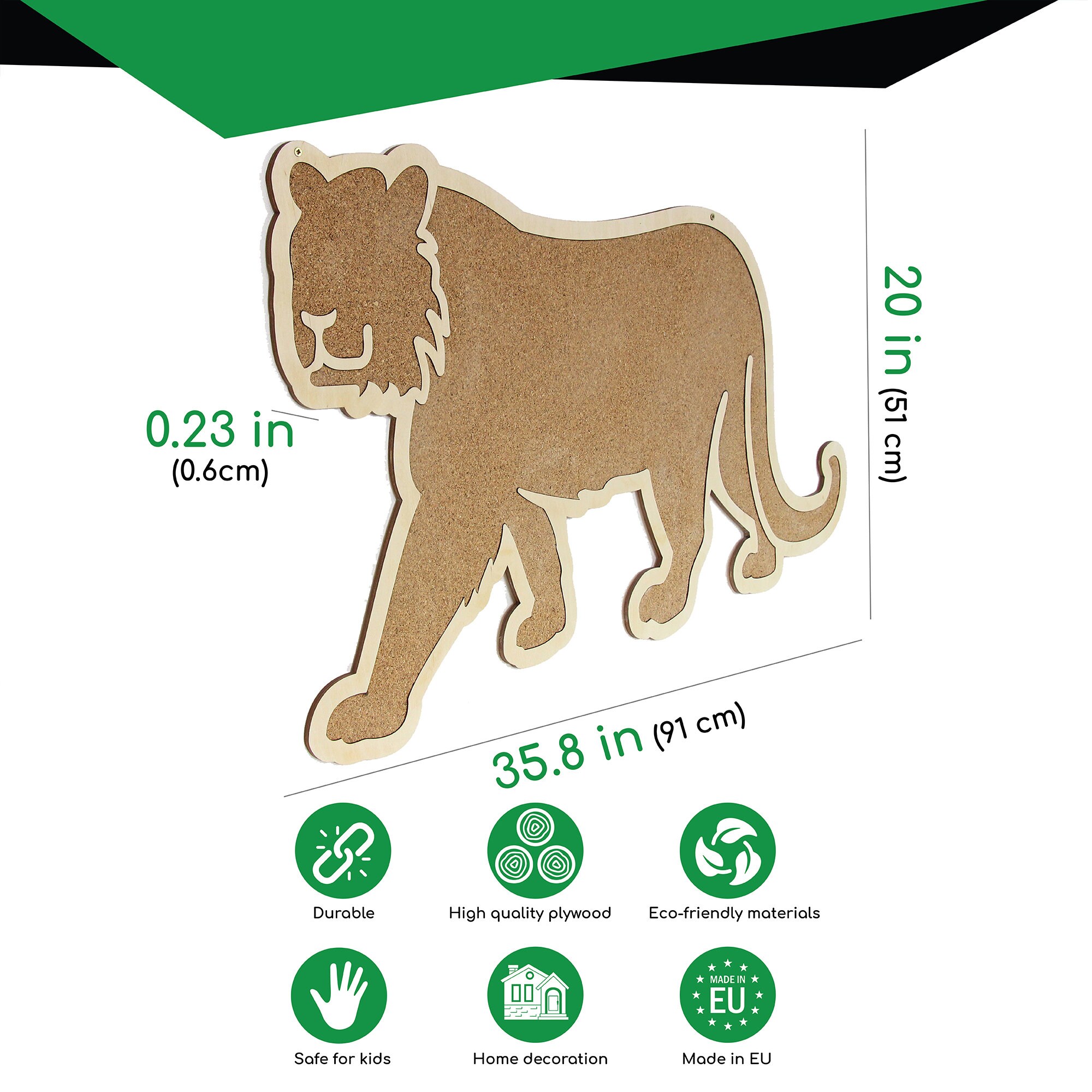 Tiger Wall Cork Board Easy Attaching Pin Board Memo Board | Etsy