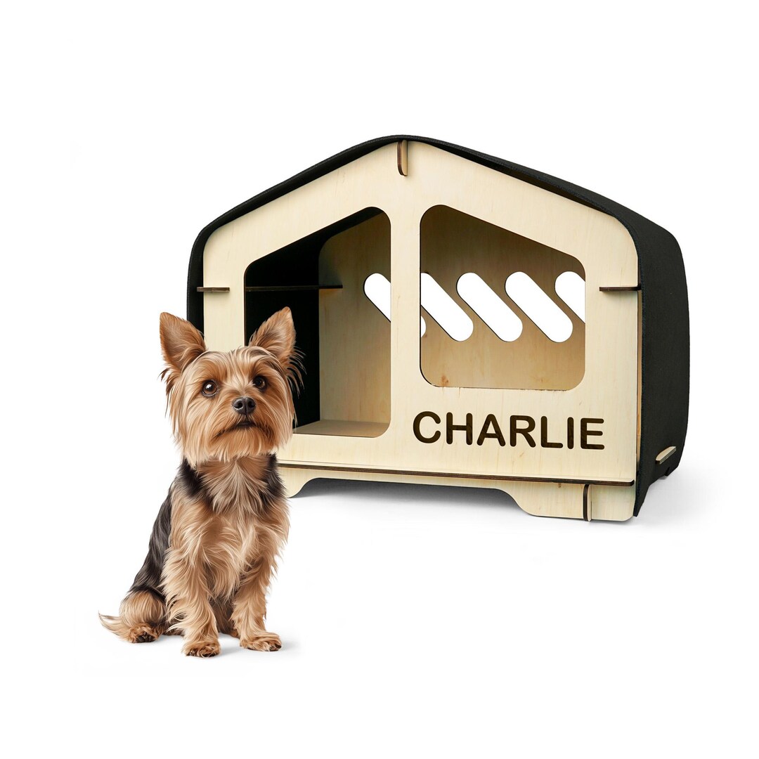 Modern Indoor Dog House, Wooden Dog Crate Furniture, Luxury Dog Kennel ...