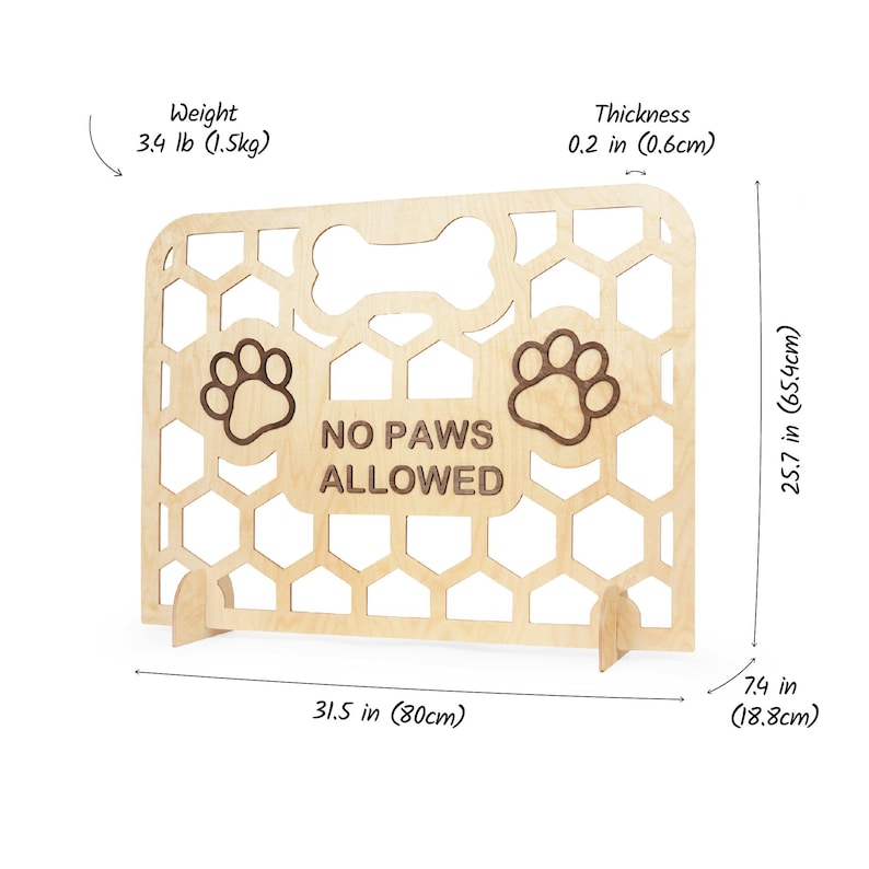 Custom Wooden Dog Gate for Stairs – Freestanding Pet Gate Barrier, Dog ...