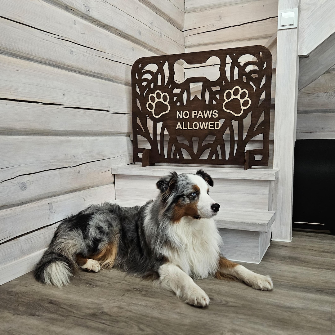 Wooden Dog Stair Blocker – Freestanding Pet Gate for Doorways, Stairs ...