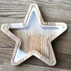 Star Wooden Piggy Bank, Unique Shape Personalized Piggy Bank Star, Girl ...