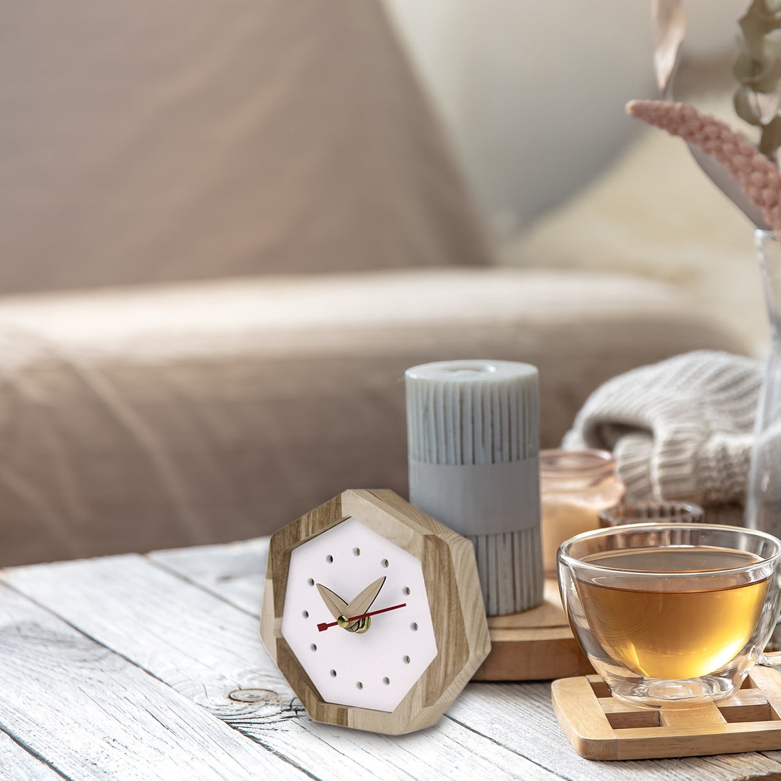 Desk Clock From Natural Wood Unique Desk Clock Silent - Etsy