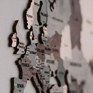 Unique Wooden World Map, Multicolored Map, Detailed Map of the World ...