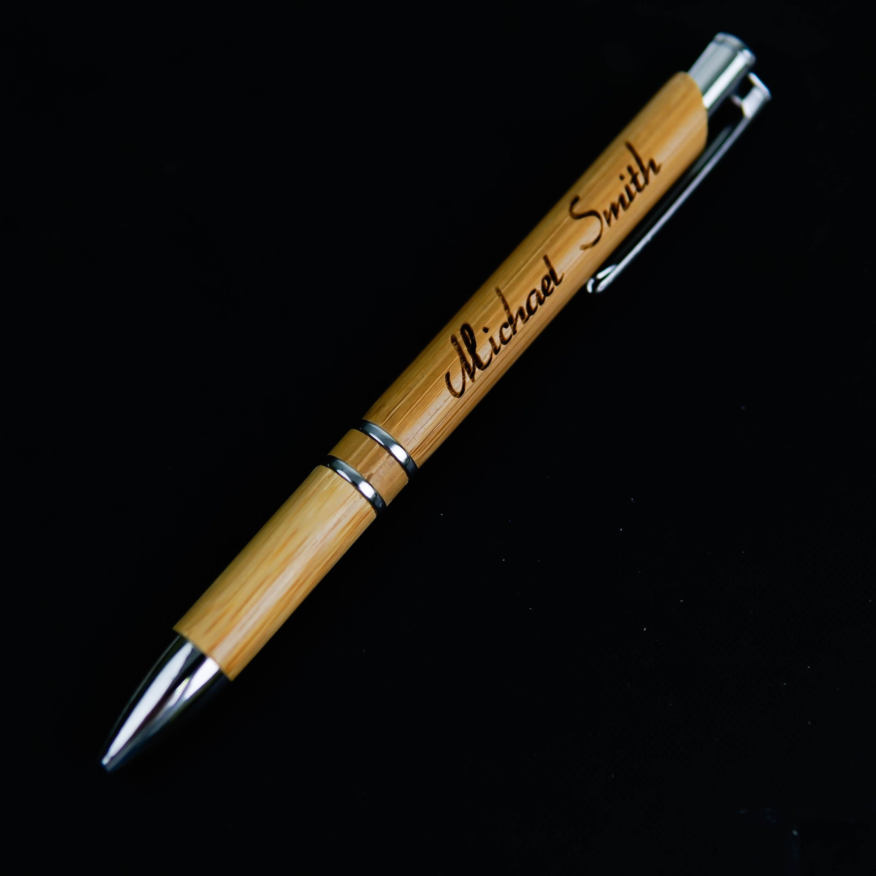 Bamboo Wood Pen Personalized Engraved, Wooden Ballpoint Pen Gift ...