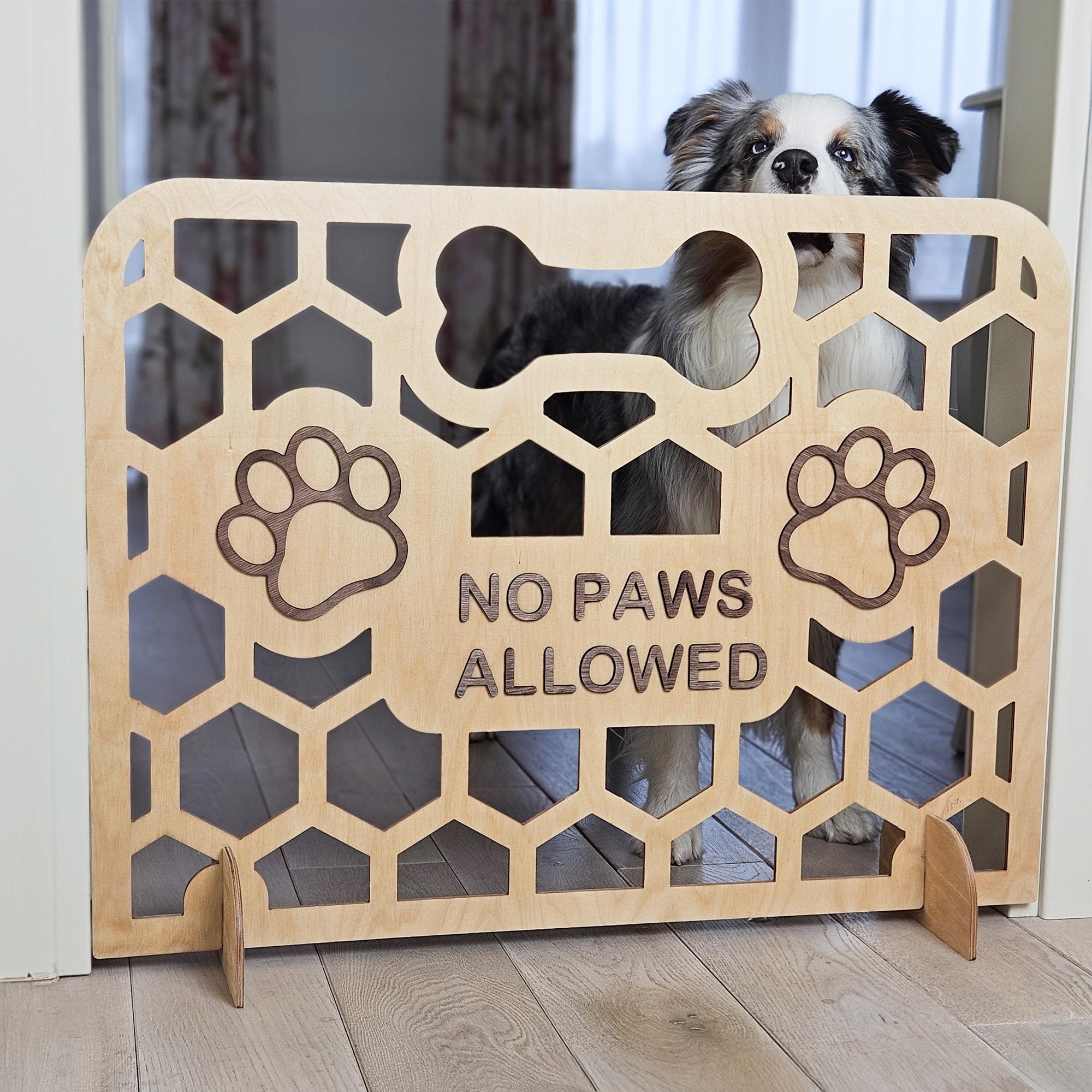 Custom Wooden Dog Gate for Stairs – Freestanding Pet Gate Barrier, Dog ...